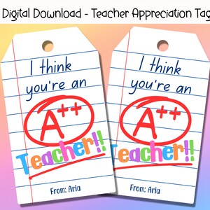 Teacher Appreciation Gift Tag, Staff Appreciation Gift Tag, Teacher ...