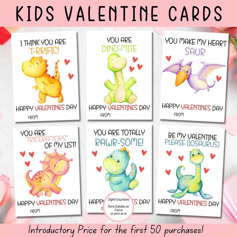 Dinosaur Valentine - Etsy