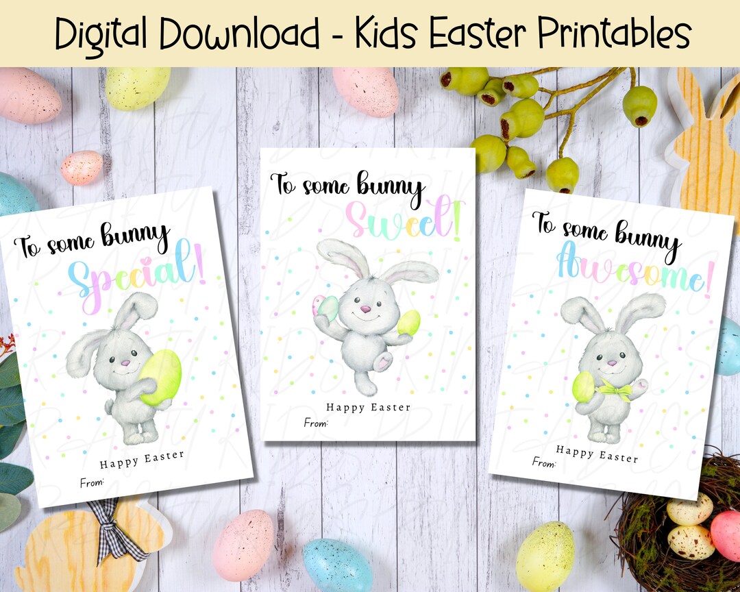 Colorful Easter Kids Card, Kids Easter Cards, Easter Gift Tags, Easter ...
