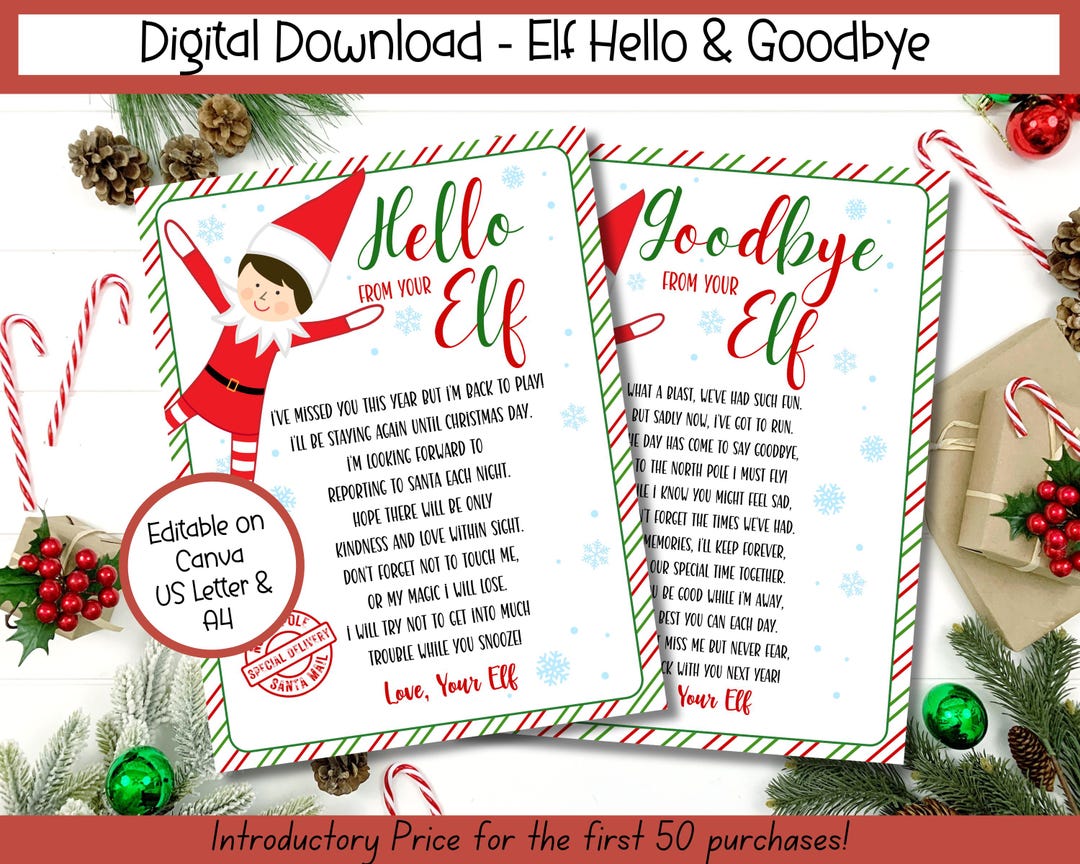 EDITABLE Elf Letter Set, Elf Welcome Letter, Elf Arrival Letter, Elf ...