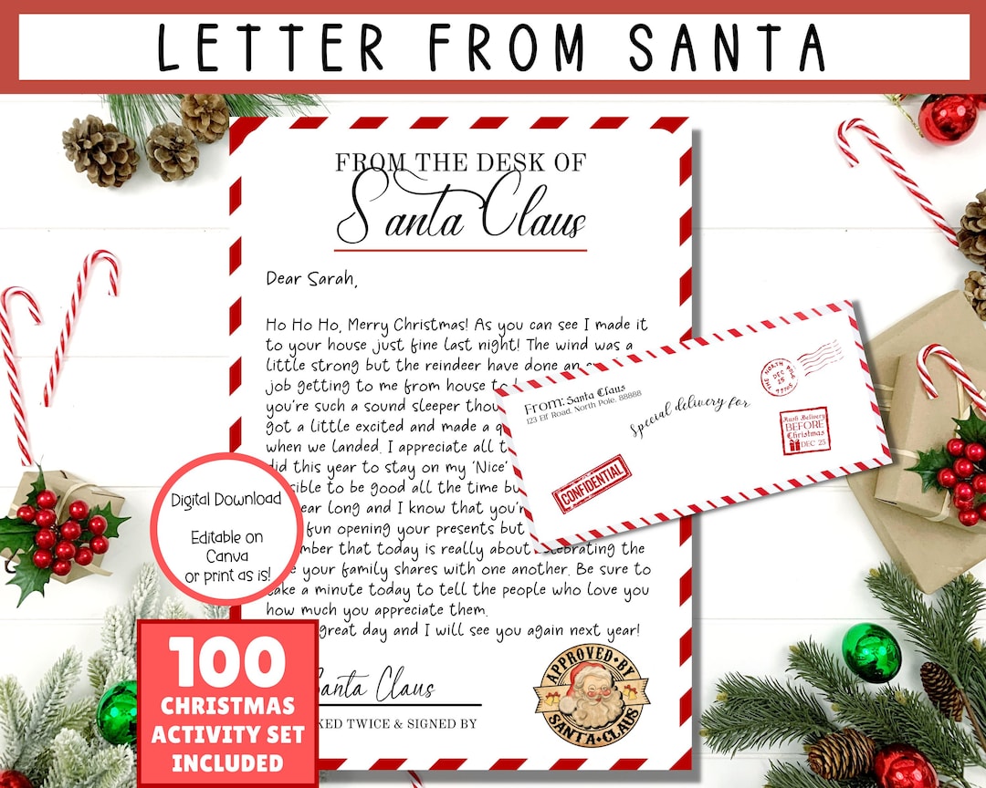 Letter From Santa on Christmas Morning, Printable Santa Stationary ...