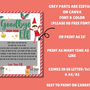 EDITABLE Elf Goodbye Letter, Elf Departure Letter, Elf Farewell Letter ...