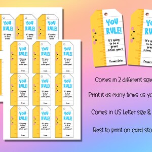 EDITABLE You Rule School Gift Tag, Back to School Gift Tag, Teacher ...