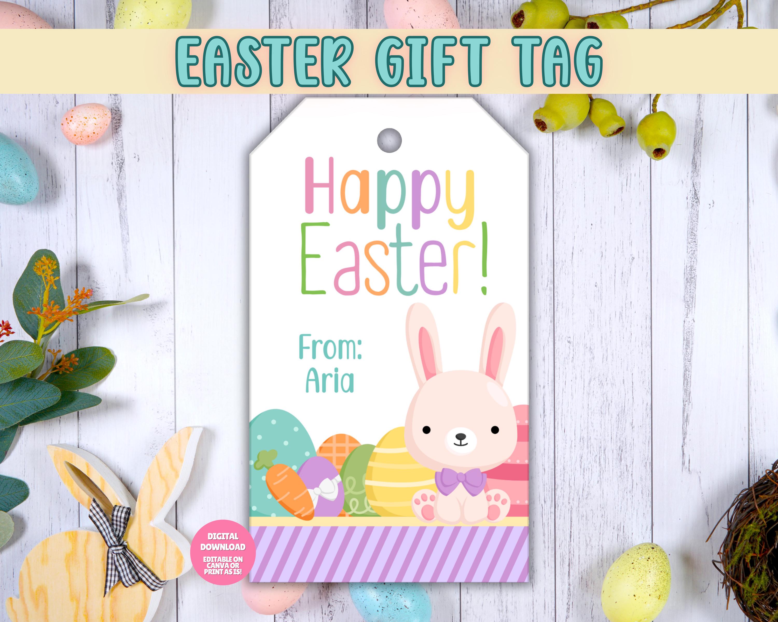 EDITABLE Easter Gift Tags, Easter Printables, Kids Easter Basket ...