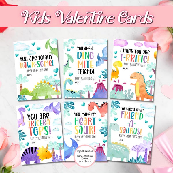 Dinosaur Valentine - Etsy