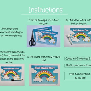 Kids Reward Chart, Rainbow Reward Chart, Star Chart, Responsibility ...