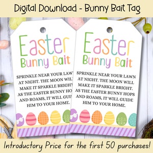 Easter Bunny Bait Tag, Easter Gift Tags, Easter Printables, Easter ...
