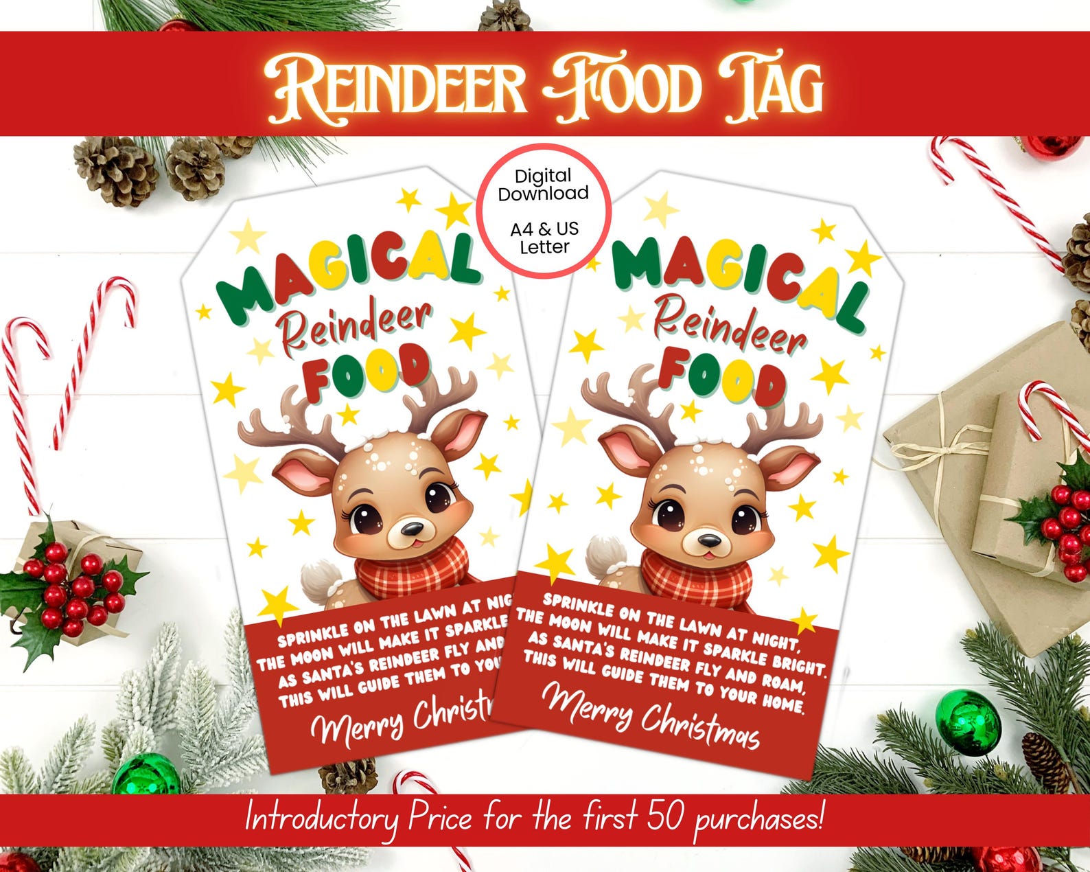 Magical Reindeer Food Tags, Reindeer Food, Printable Magic Reindeer ...