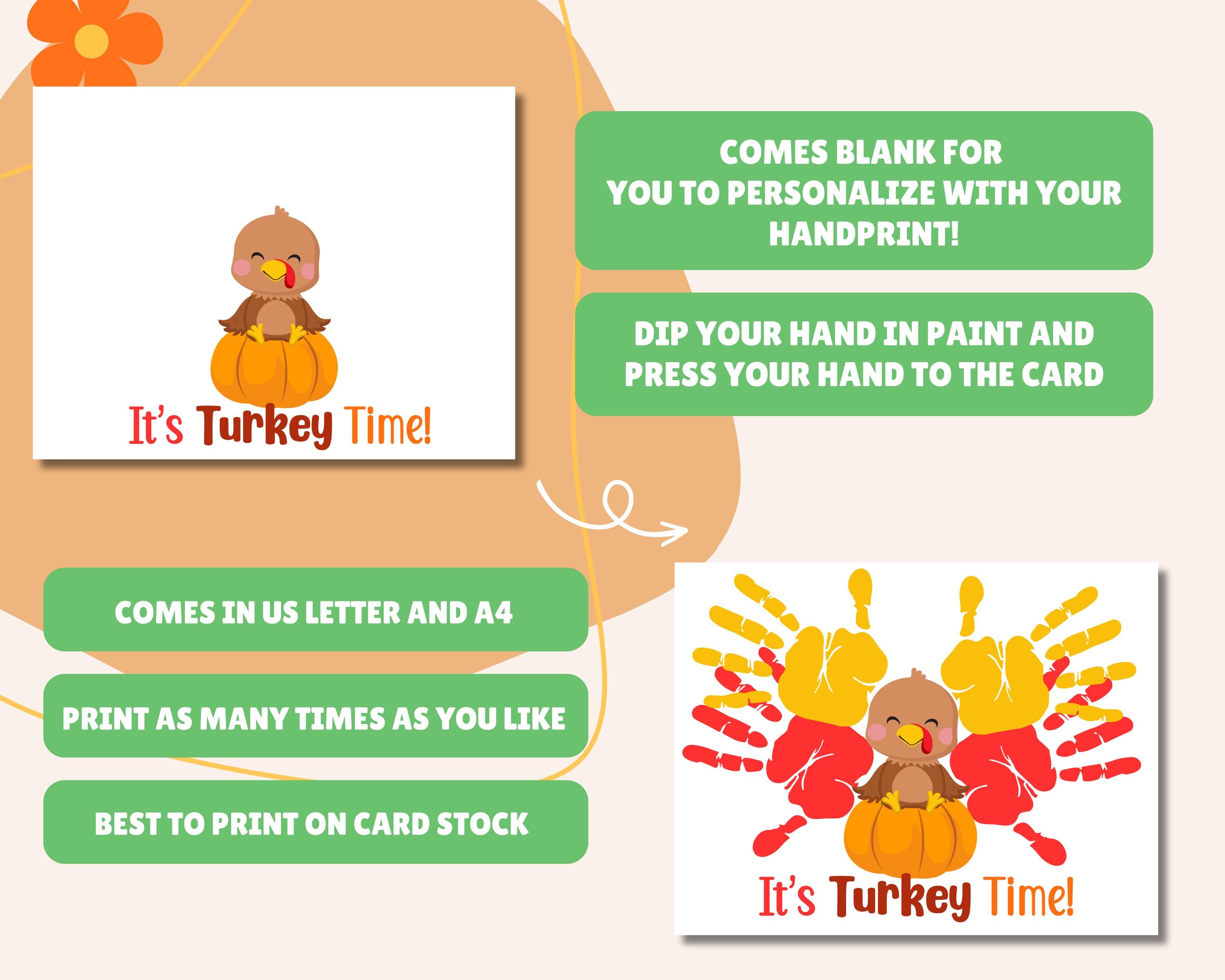 Turkey Fall Handprint, Printable Fall Handprint Craft for Kids, Fall ...