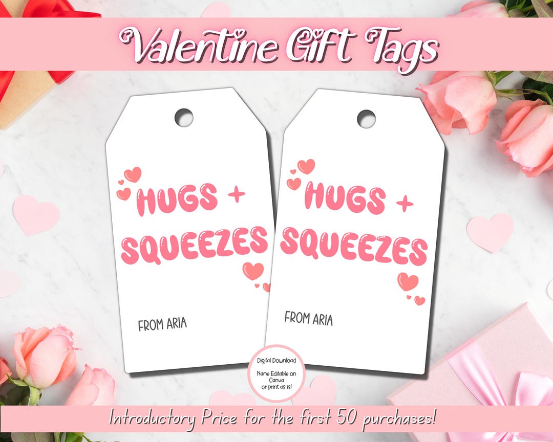 EDITABLE Valentine Gift Tags, Printable Kids Valentine Tags, Classroom ...