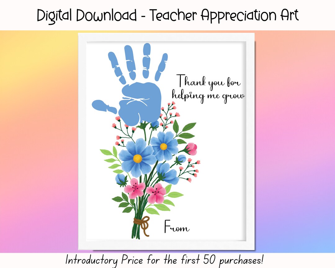 Teacher Appreciation Handprint Art, Teacher Appreciation Gift, Staff ...