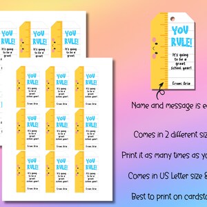 EDITABLE You Rule School Gift Tag, Back to School Gift Tag, Teacher ...