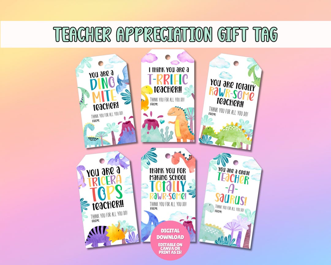 EDITABLE Teacher Appreciation Gift Tag, Staff Appreciation Gift Tag ...