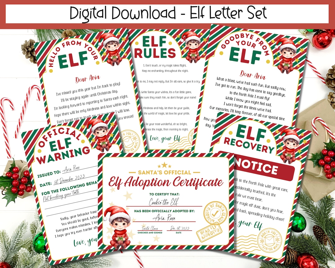 EDITABLE Elf Letters, Elf Welcome Letter, Elf Goodbye Letter, Elf Rules ...