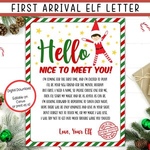 EDITABLE Elf Arrival Letter, First Time Elf Arrival Letter, Elf Welcome ...