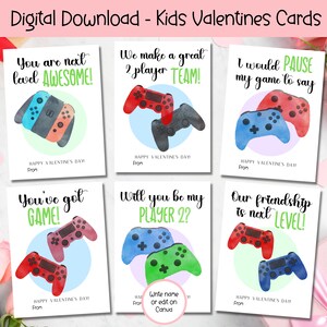EDITABLE Printable Gamer Valentine Cards, Classroom Valentines Day Card ...