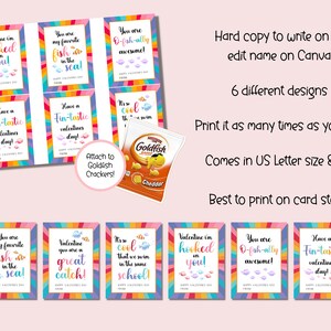 EDITABLE Fish Valentine Cards, Gold Fish Classroom Valentines Day Card ...