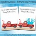 Father's Day Printable, Truck Load Handprint Art, Fathers Day Gift ...