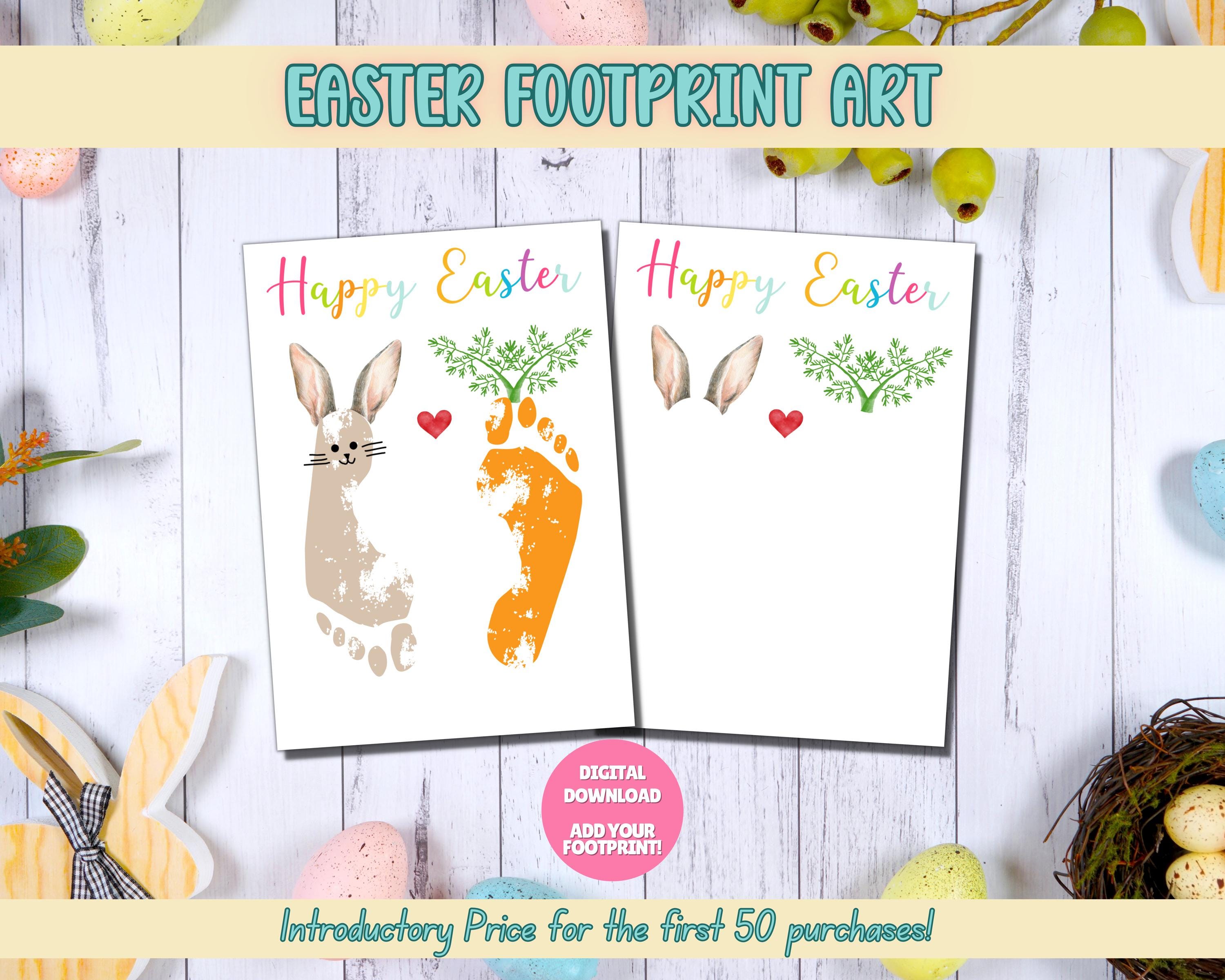Easter Bunny Craft, Footprint Art, Babys First Easter, Easter Footprint ...