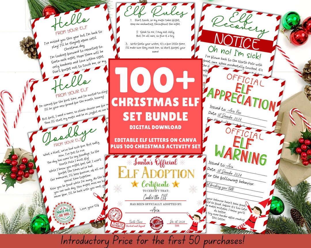 EDITABLE Elf Letter Set, Girl Elf Welcome Letter, Elf Goodbye Letter ...
