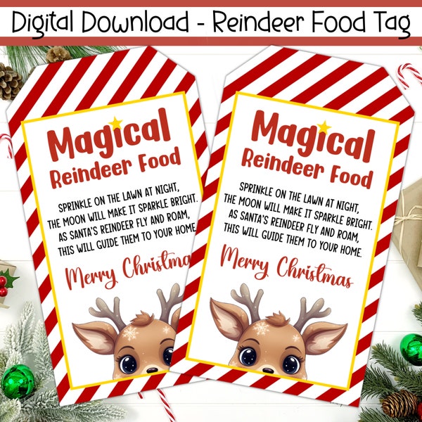 Reindeer Food Label - Etsy