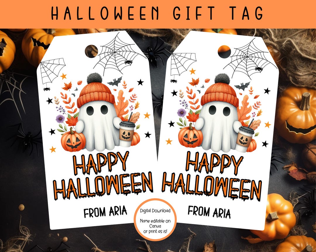 EDITABLE Halloween Gift Tag, Halloween Class Gift Tag, Halloween Favor ...