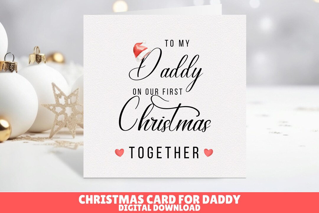 Printable Daddy Christmas Card, Dads First Christmas Card, Dad ...