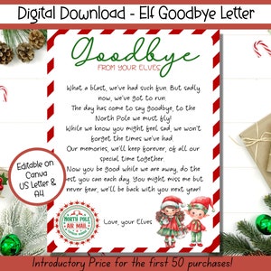 EDITABLE Elves Goodbye Letter, Multiple Elf Departure Letter, Elf ...
