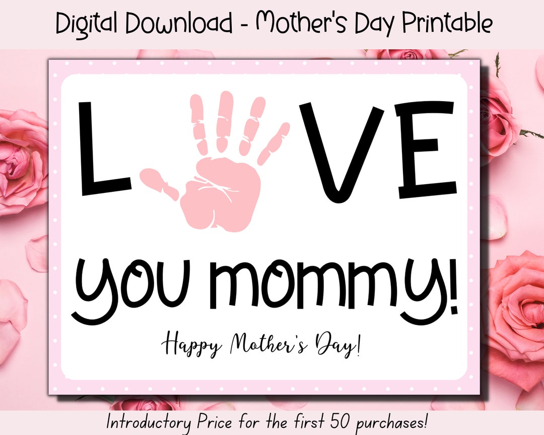 Mother's Day Printable, Mother's Day Handprint Art Mothers Day Gift ...