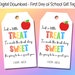 EDITABLE First Day of School Gift Tag, Back to School Gift Tag, Teacher ...