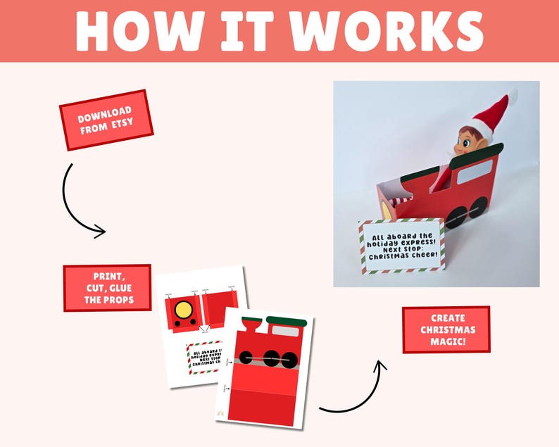 Elf Train Prop, Elf Prop Idea, Printable Elf Kit, Printable Elf Prop ...