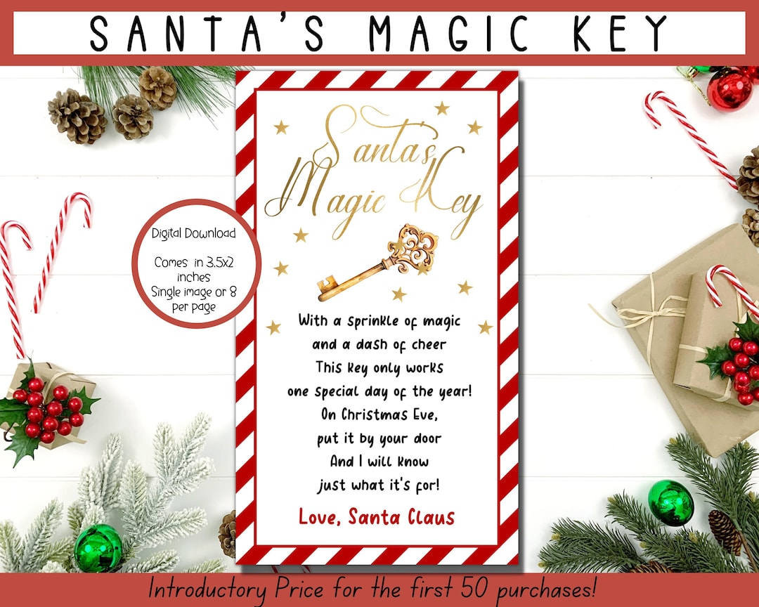 Santas Magic Key Tag, Santas Magical Key, Christmas Eve Box Filler ...