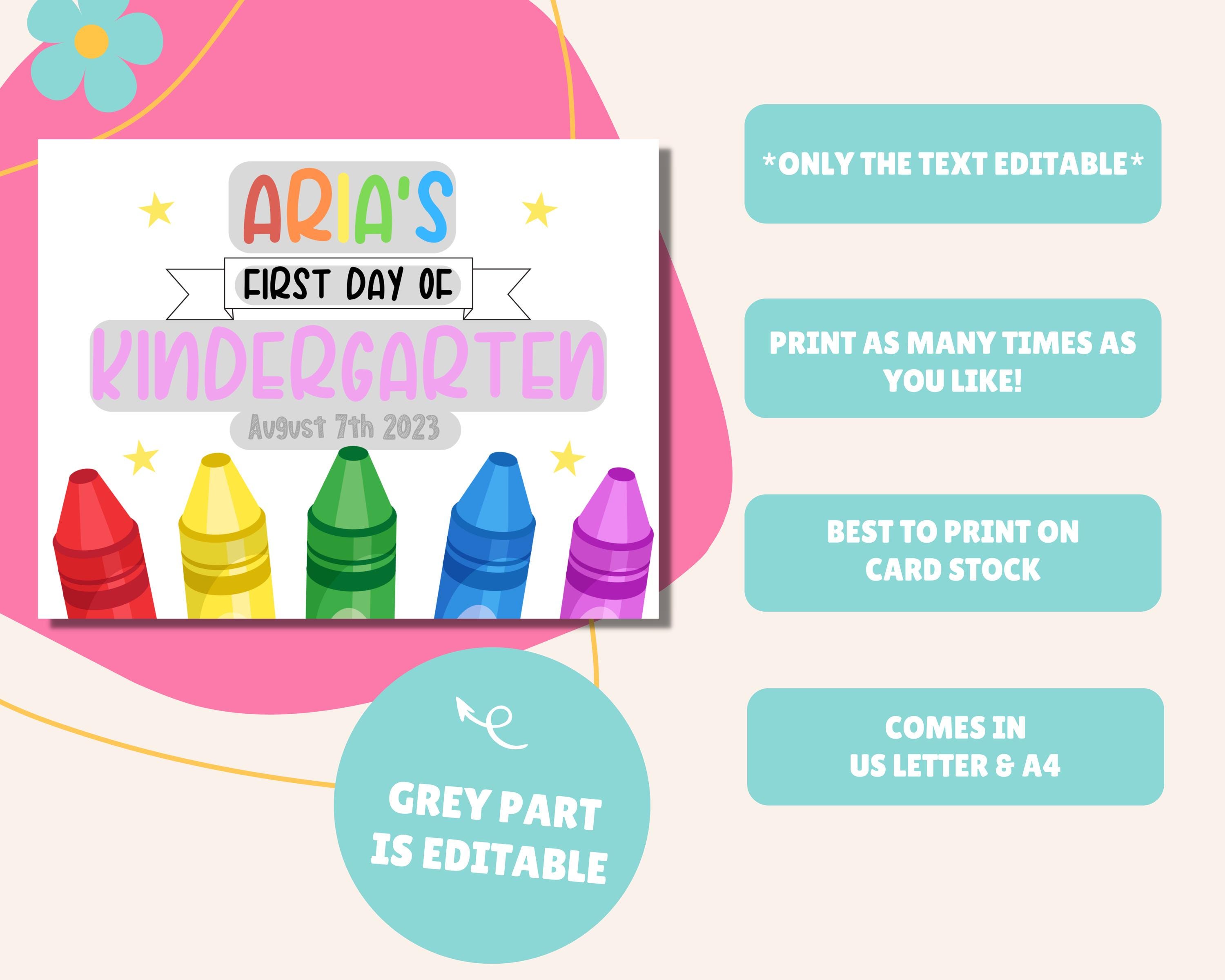 EDITABLE First Day of School Sign, Back to School Certificate, First ...