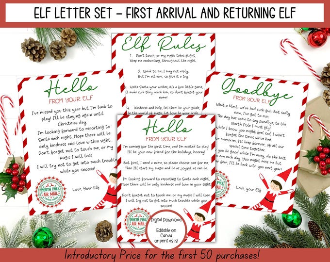 EDITABLE Elf Letters, Elf Welcome Letter, Elf Goodbye Letter, Elf Rules ...