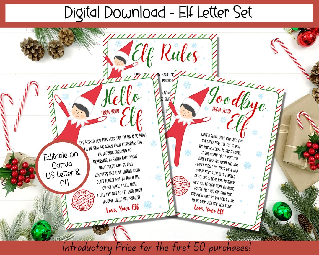 EDITABLE Elf Letter Elf Welcome Letter Elf Arrival Letter - Etsy