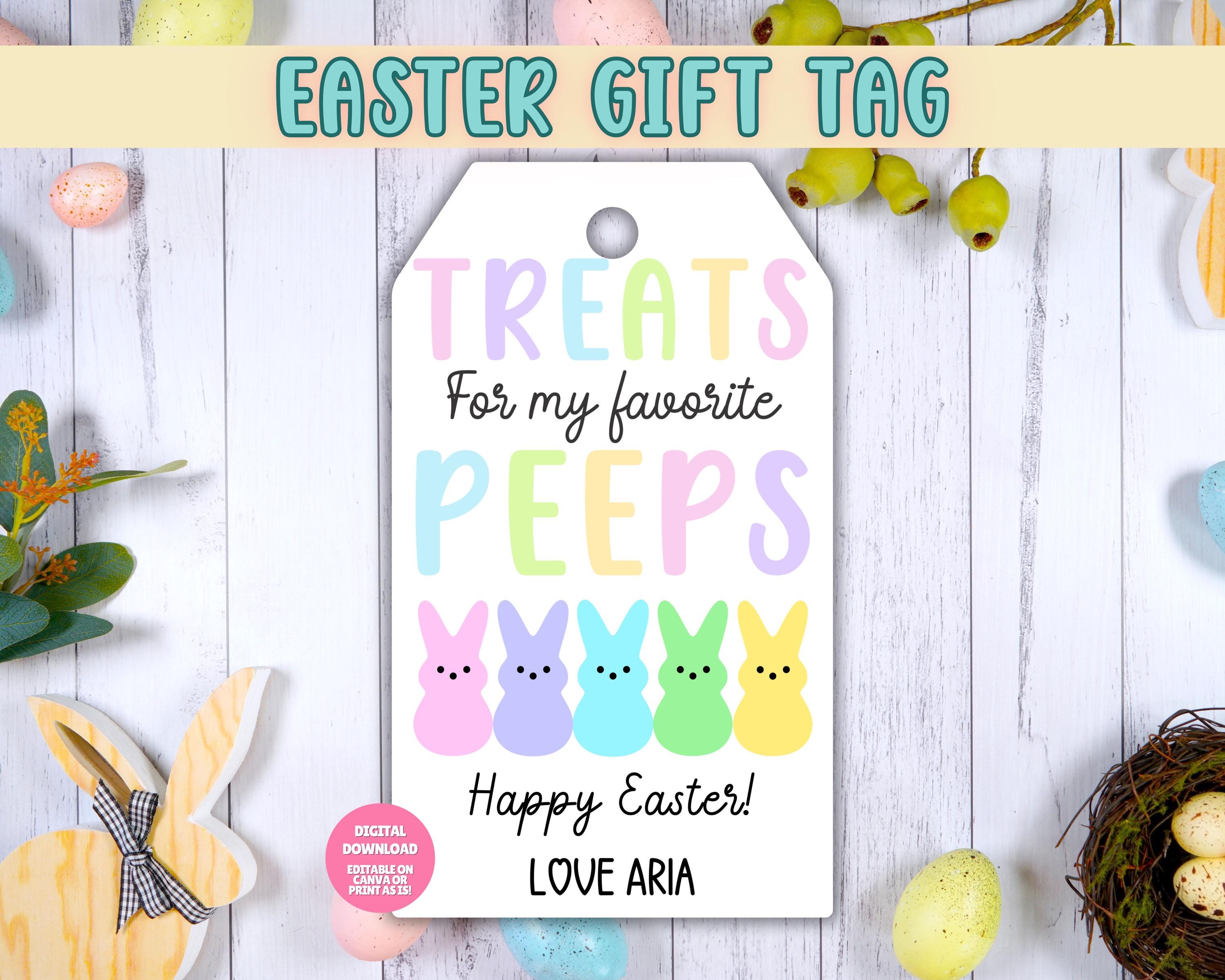 EDITABLE Peeps Easter Gift Tags, Peeps Easter Printable, Kids Easter ...