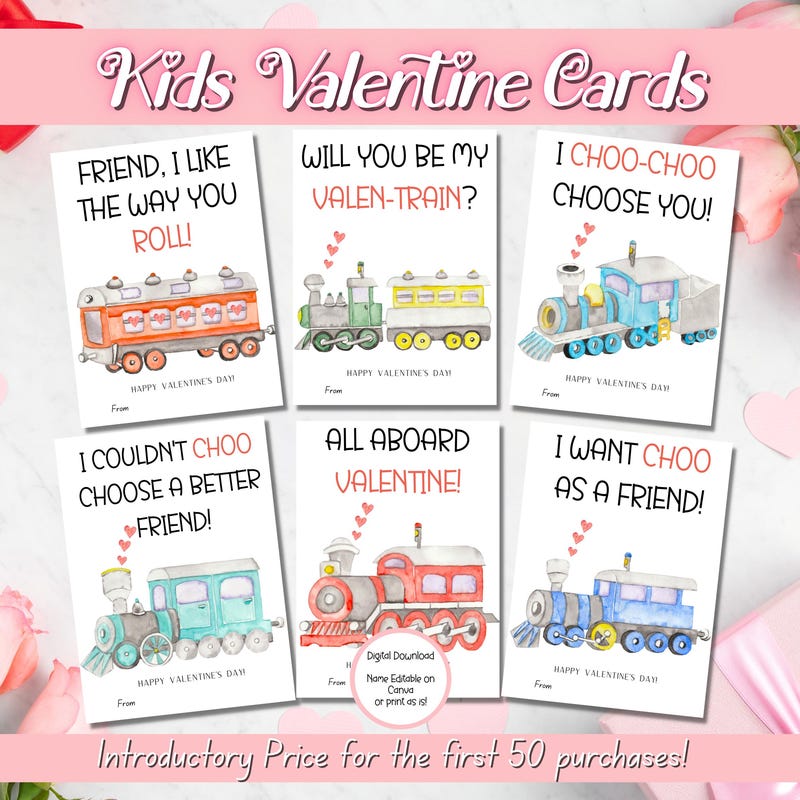 Train Valentines Kid - Etsy