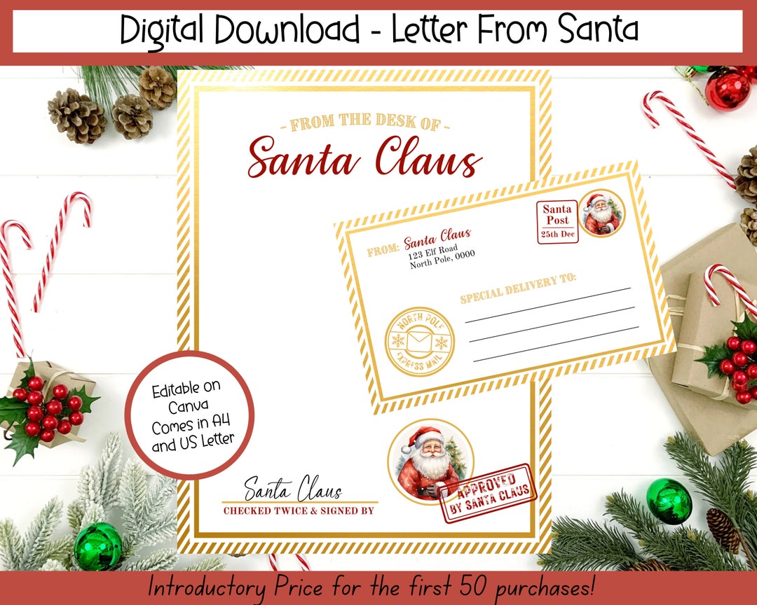 Letter From Santa, Printable Santa Stationary, Official Santa ...