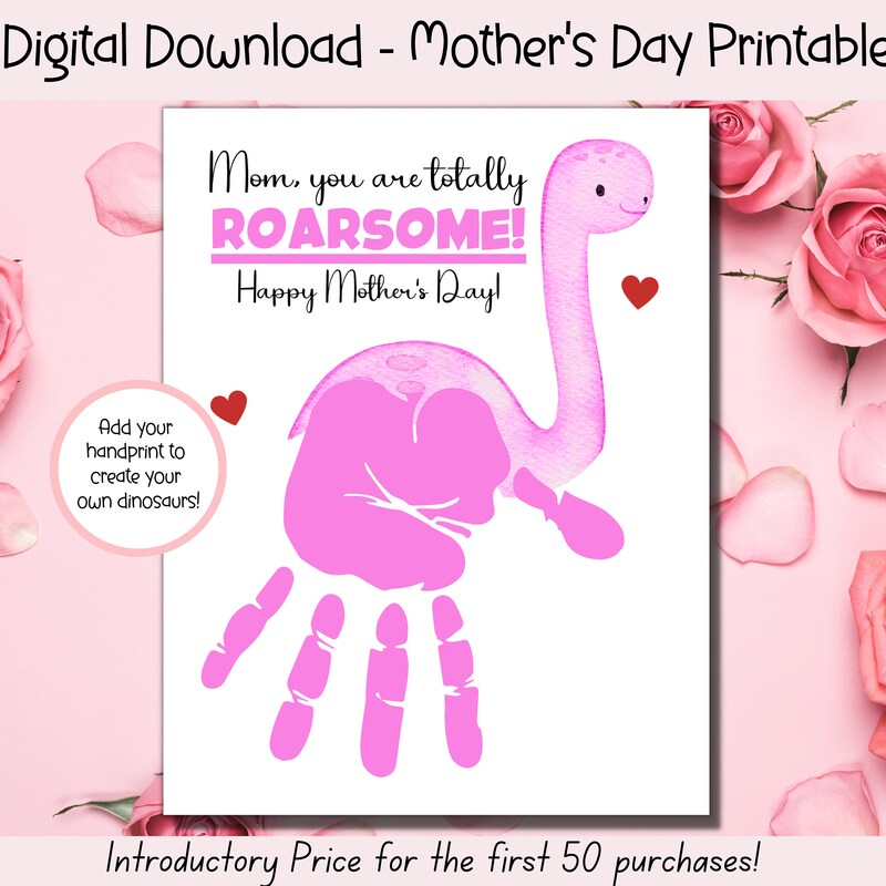 Mothers Day Handprint Art - Etsy