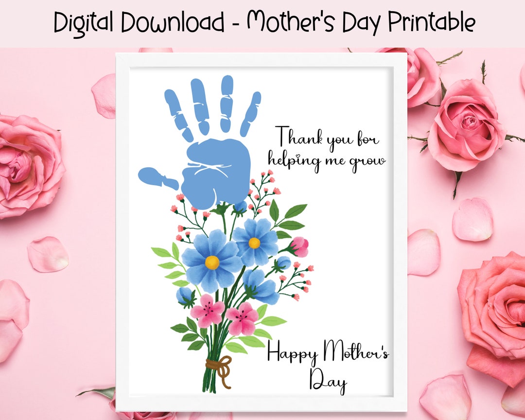 Mother's Day Printable, Mother's Day Handprint Art Mothers Day Gift ...