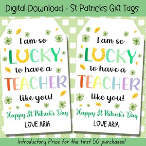 EDITABLE St Patrick's Gift Tag, St Patricks Day Teacher Gift Tag, St ...