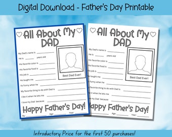 Father's Day Printable, He's My Dad, Fathers Day Gift, Card for Dad ...