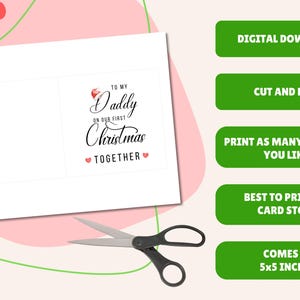 Printable Daddy Christmas Card, Dads First Christmas Card, Dad ...