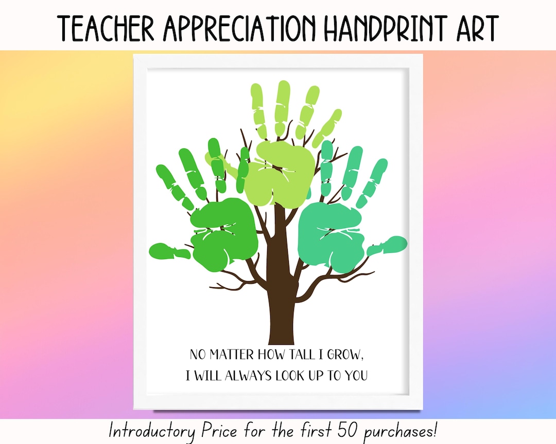 Teacher Appreciation Handprint Art, Teacher Appreciation Gift, Staff ...