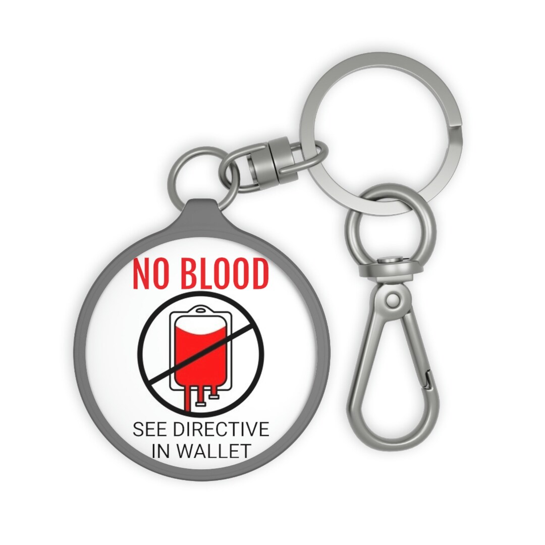 Circle Keyring Tag NO BLOOD - Etsy