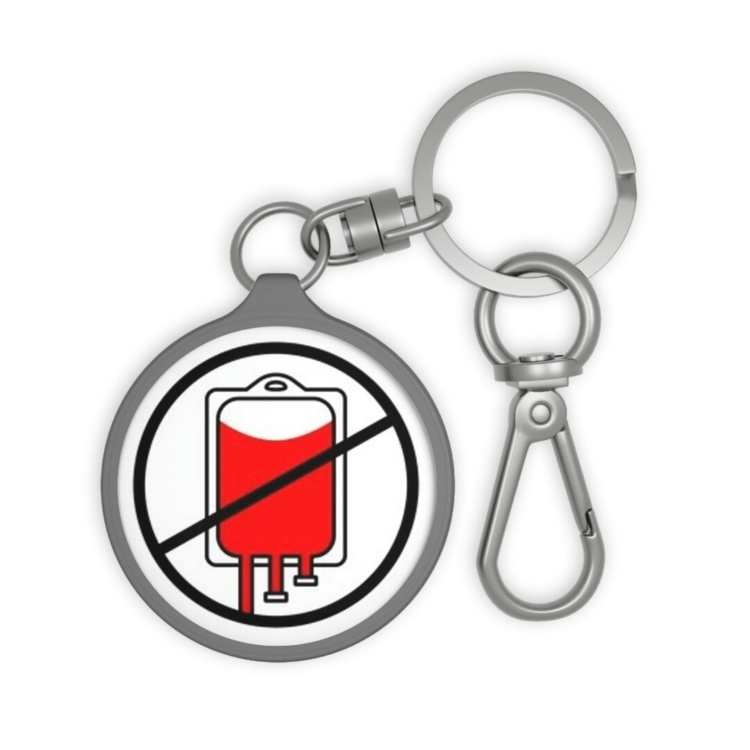 Circle Keyring Tag Simple NO BLOOD - Etsy