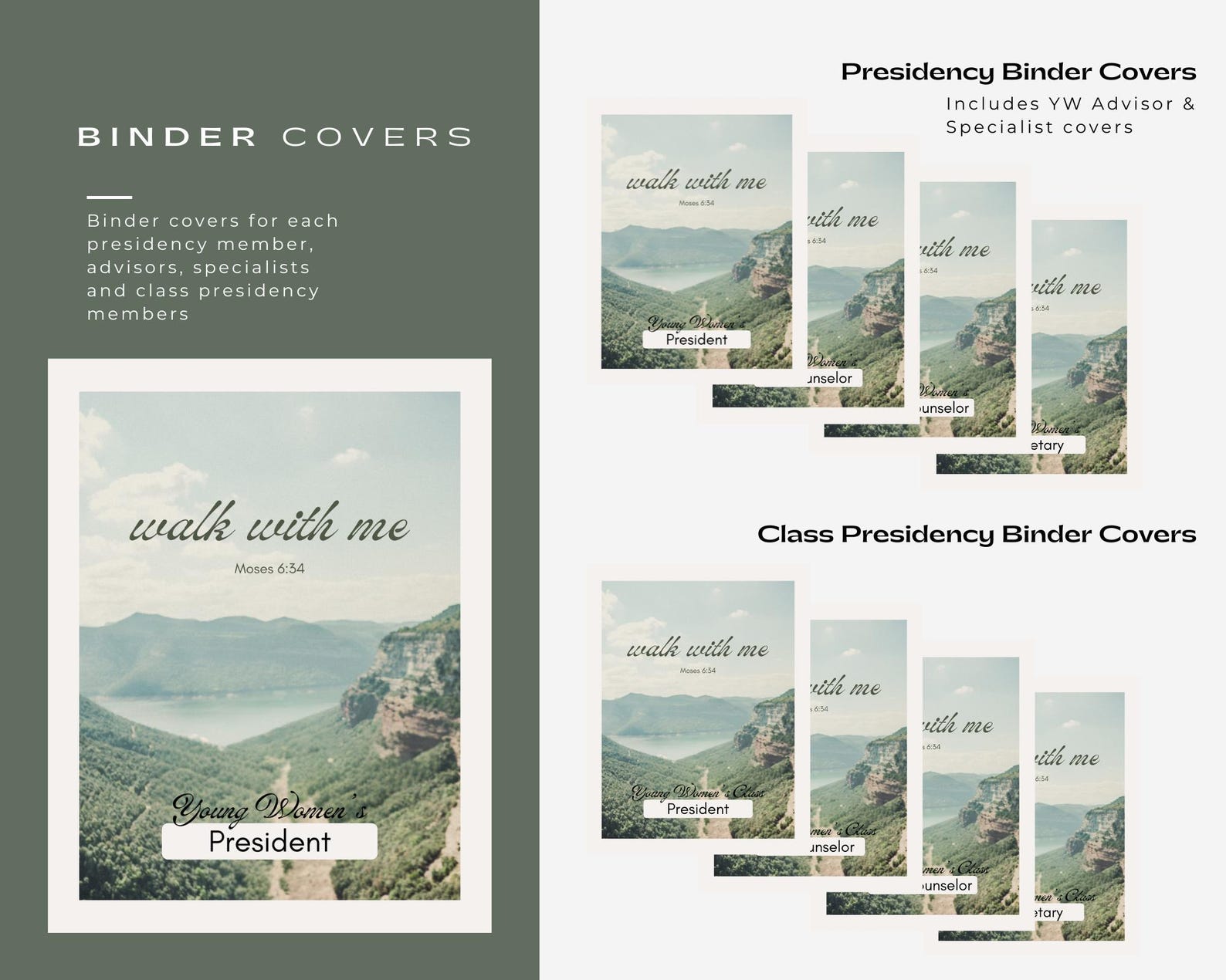 2026 LDS Young Women Planner | Printable Binder | Moses 6:34 | Walk ...
