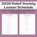 2025 Relief Society Lesson Schedule | Printable Pages | Come Follow Me ...
