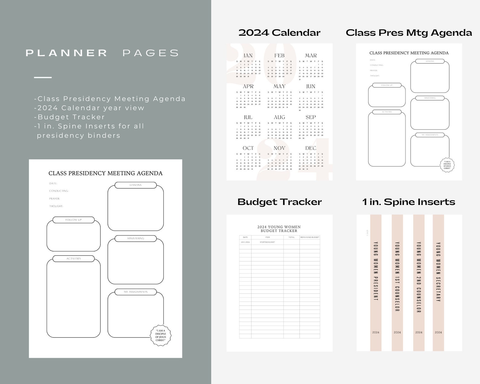 2024 LDS Young Women Planner Printable Binder 3 Nephi 5:13 I Am A Disciple of Jesus Christ YW ...