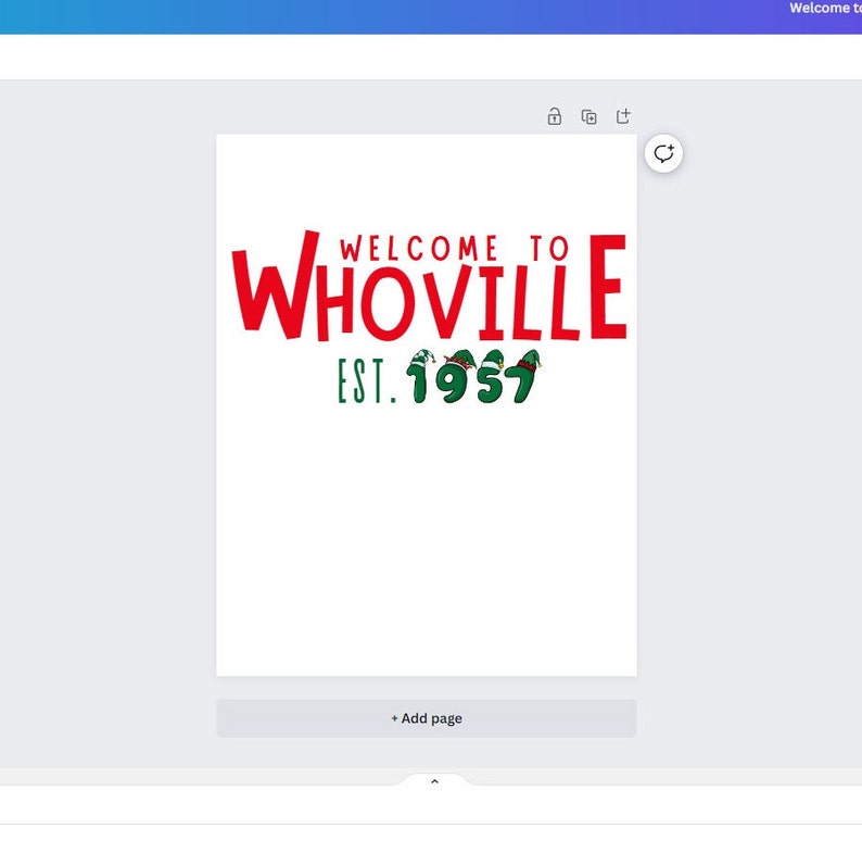 Welcome to Whoville | Digit Download | Canva Design | Grinch | Whoville ...